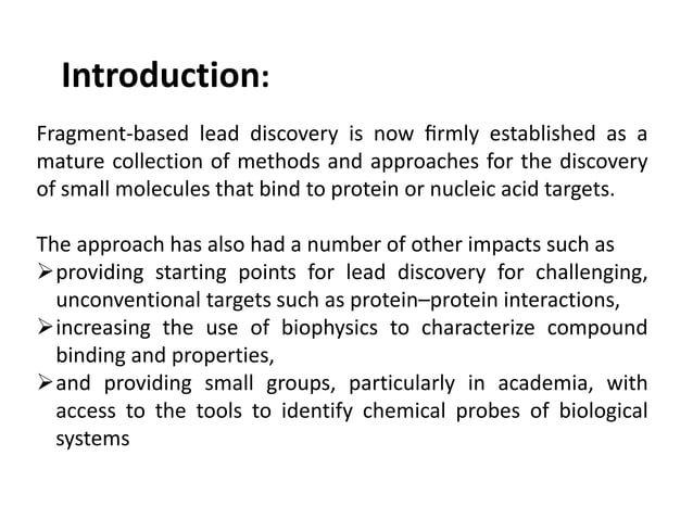 Fragment based drug design | PPTX