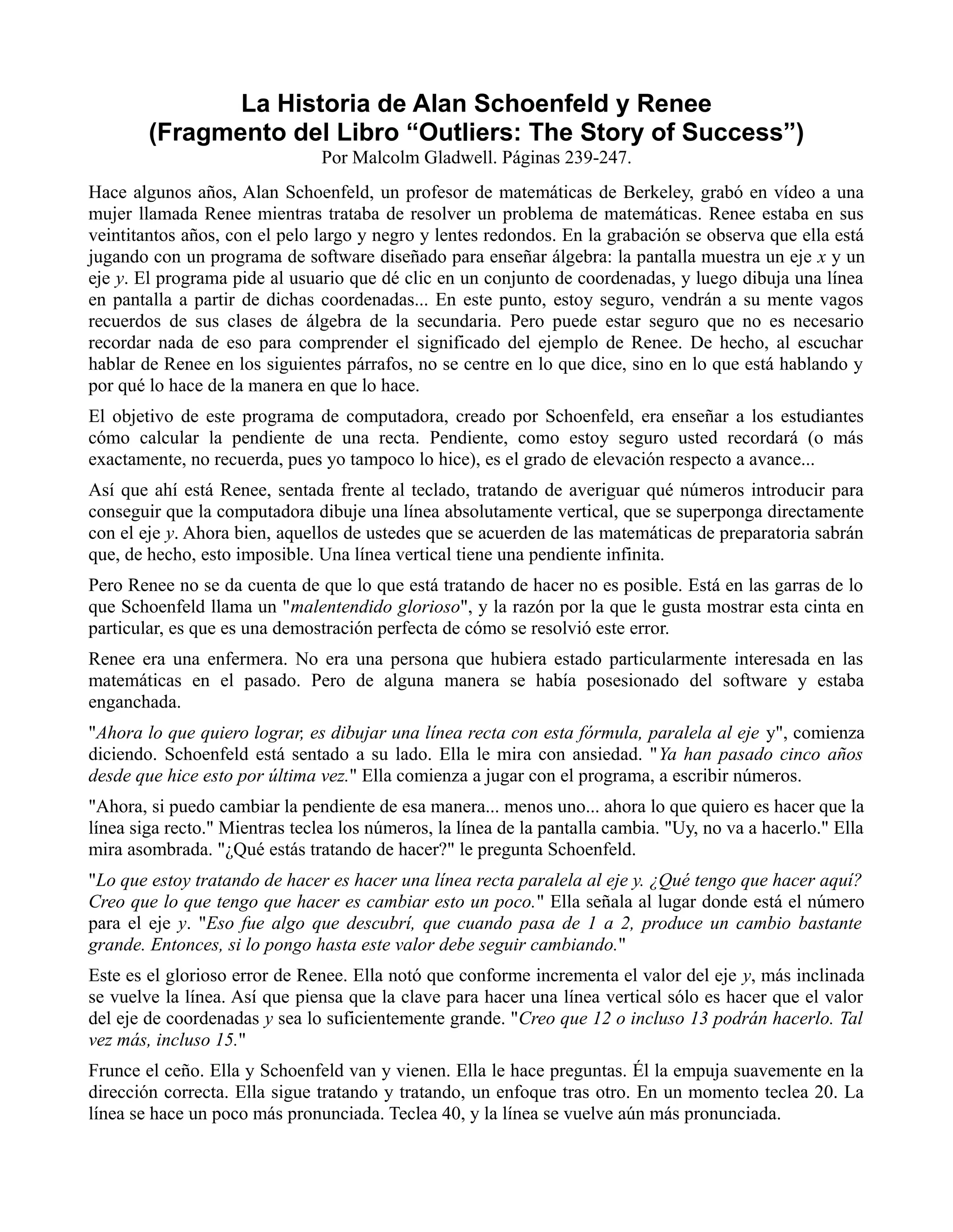 La Historia de Alan schoenfeld y renee | PDF