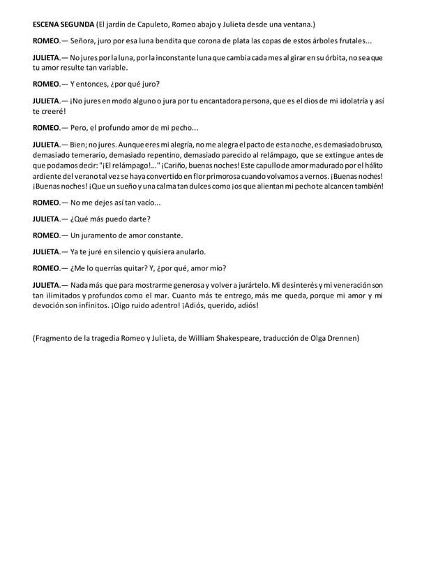 Fragmento romeo y julieta | PDF