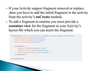 Fragments In Android | PDF