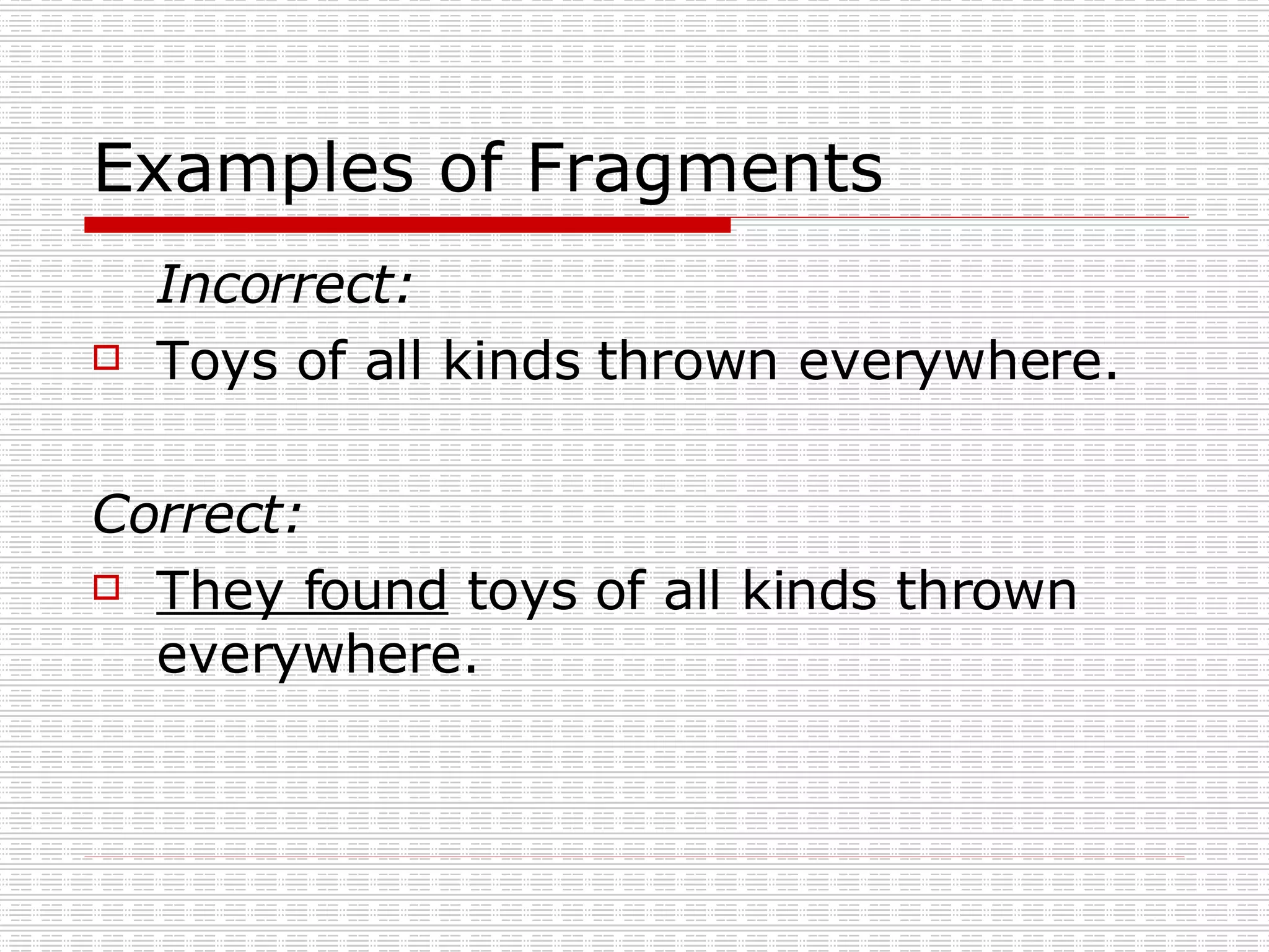 Fragments & Run On Sentences | PPT