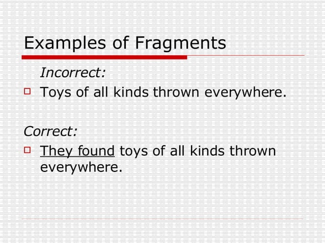 Fragments & Run On Sentences | PPT