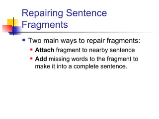 Fragments notes 2 powerpoint | PPT | Desktop Publishing | Computer ...