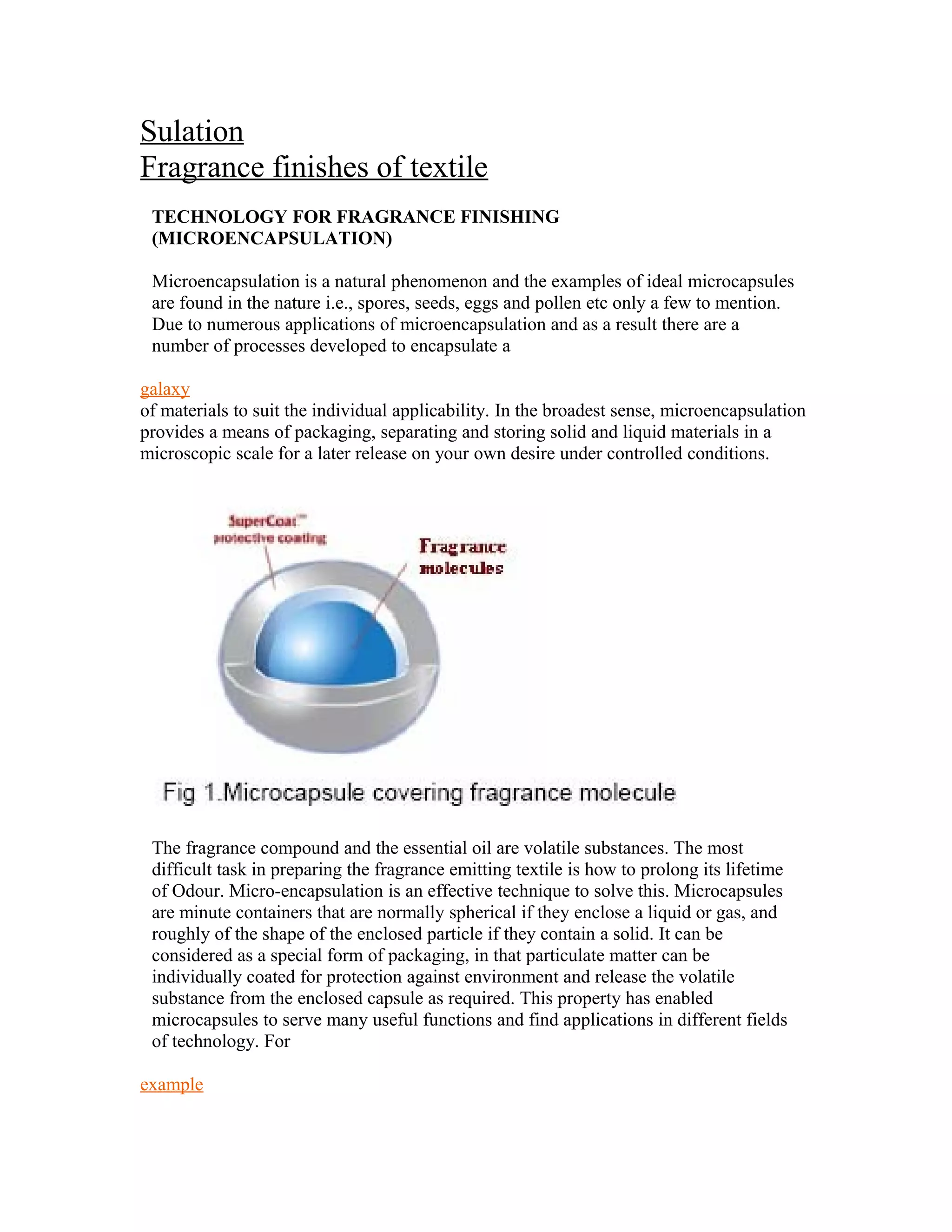 Fragrance finishes of textile | DOC