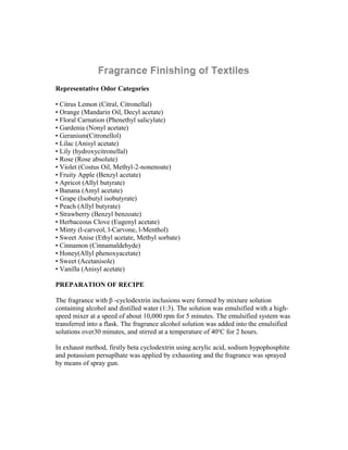 Fragrance finishes of textile | DOC