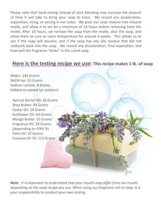 Fragrance Oil Testing in CP Soaps | PDF
