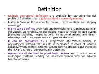 Define Frailty Impact Of Frailty On Clinical Outcomes In Patients With
