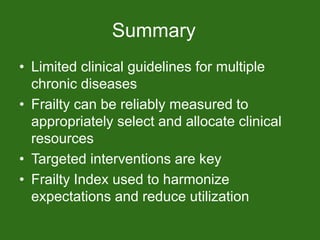 Frailty applications in practice | PPTX