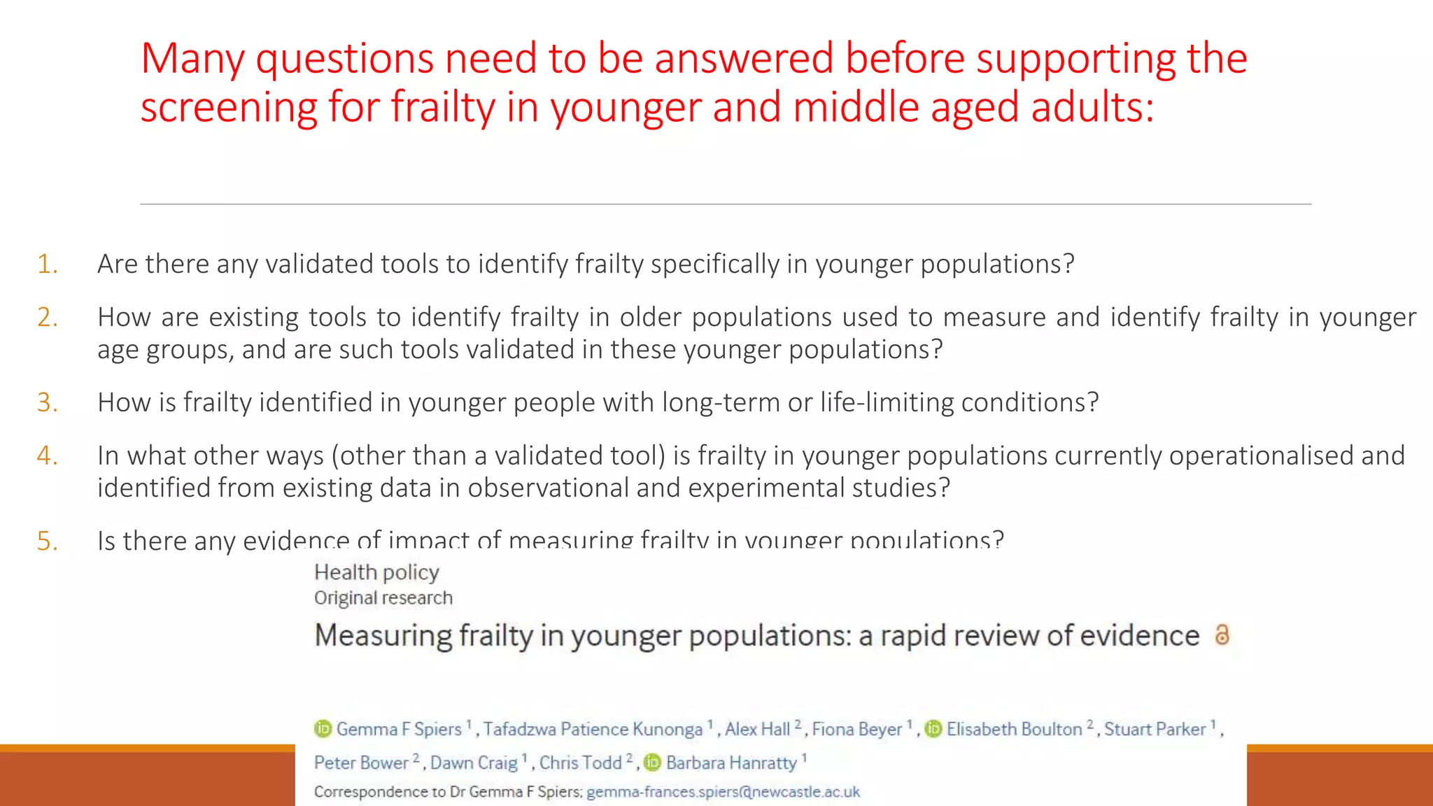 Frailty in older adults: Myths and Facts | PPTX
