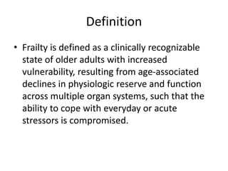 Frailty syndrome and periodontal disease ppt | PPT