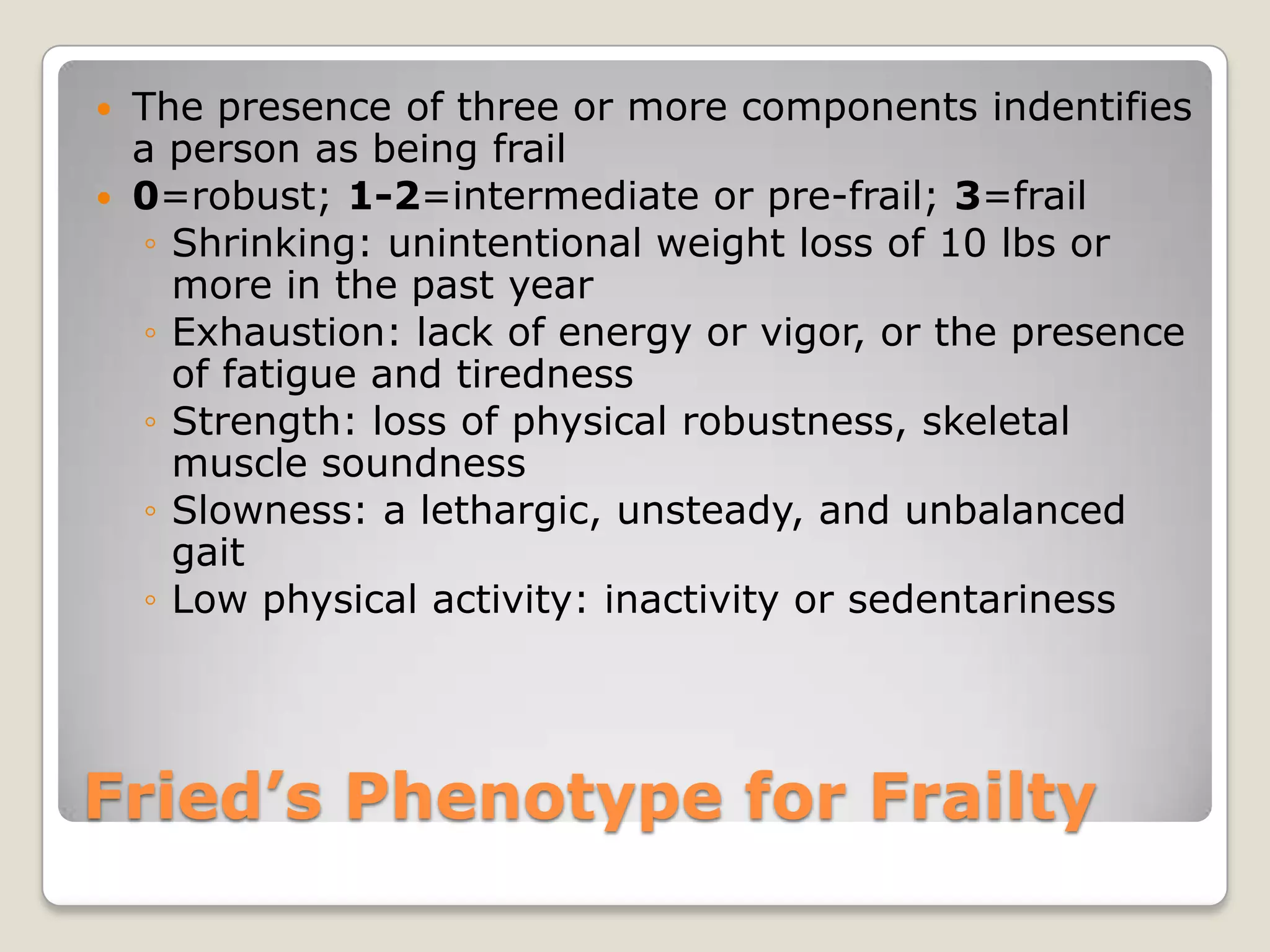 Frailty presentation | PPTX