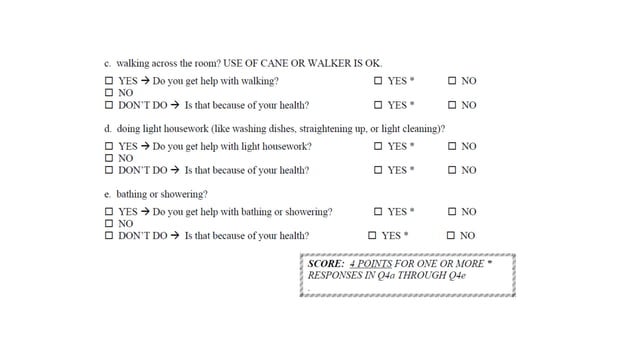 Frailty screening tool | PPTX | Physical Therapy | Wellness