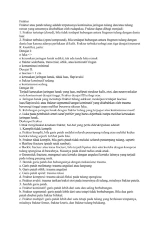 Fraktur TULANG | PDF