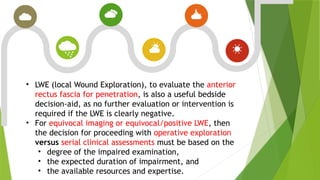 Evaluation management of abdominal stab wound | PPTX