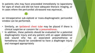 Evaluation management of abdominal stab wound | PPTX