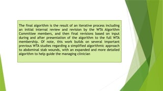 Evaluation management of abdominal stab wound | PPTX