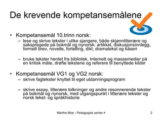 Fra lesestrategier til ferdig tekst | PPT