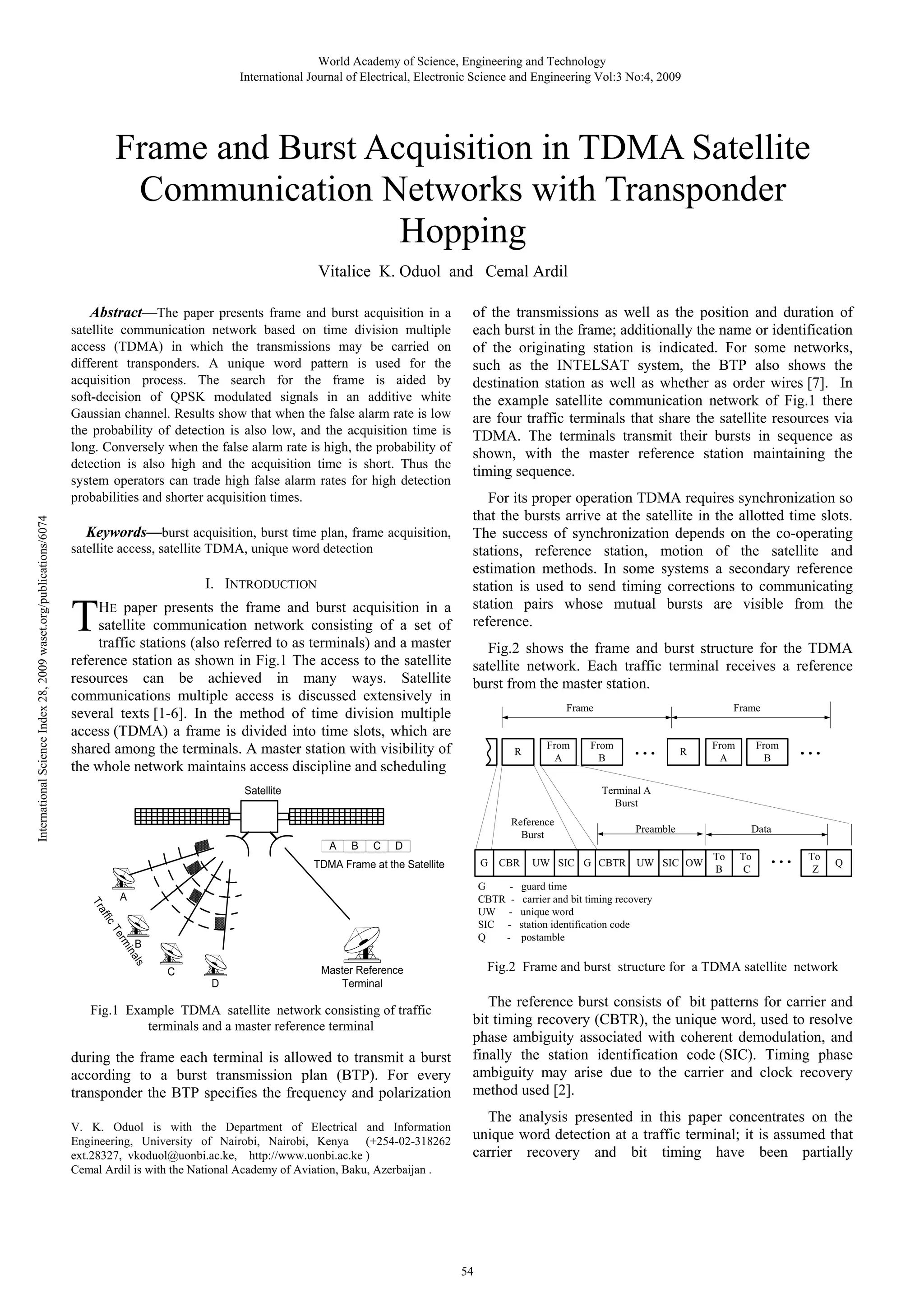 Frame and-burst-acquisition-in-tdma-satellite-communication-networks-with-transponder-hopping ...