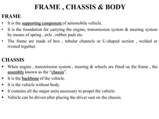 Automobile - Frame, Chassis and Drives | PPTX