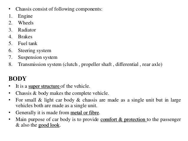 Automobile - Frame, Chassis and Drives