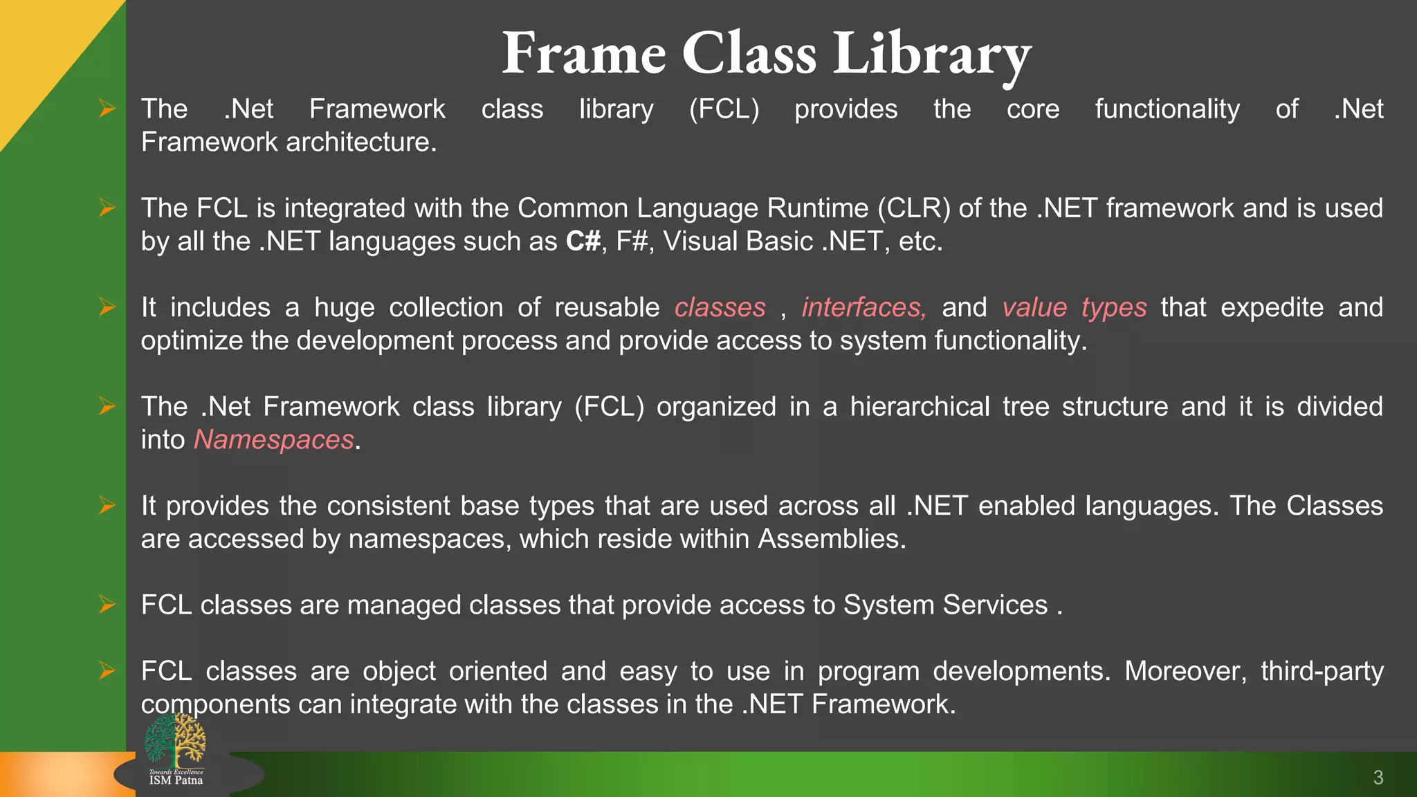 Frame class library and namespace | PPTX