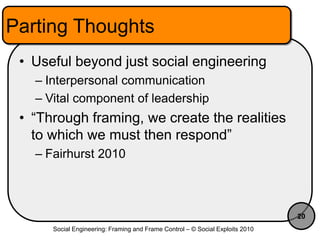 Social Engineering: Frames and Frame Control | PPTX