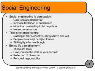 Social Engineering: Frames and Frame Control | PPTX