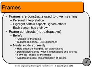 Social Engineering: Frames and Frame Control | PPTX