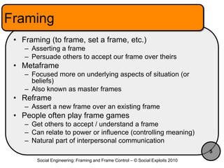 Social Engineering: Frames and Frame Control | PPTX