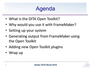 FrameMaker and the DITA Open Toolkit | PPTX