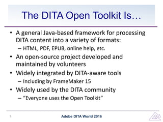 FrameMaker and the DITA Open Toolkit | PPTX