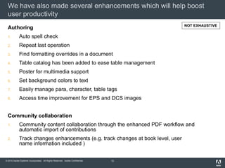 Launch Event FrameMaker 10 Overview | PPTX | Desktop Publishing | Computer Software and Applications