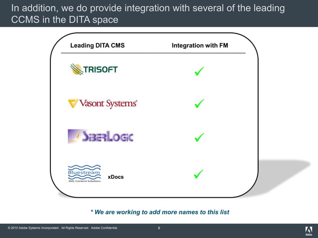 Launch Event FrameMaker 10 Overview | PPTX | Desktop Publishing | Computer Software and Applications