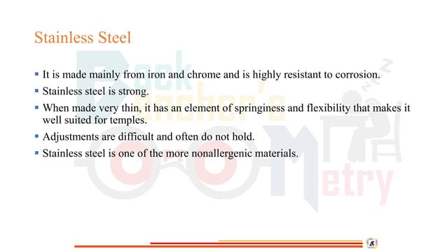 SPECTACLE FRAME MATERIALS by optom. Jithin Johney | PPTX