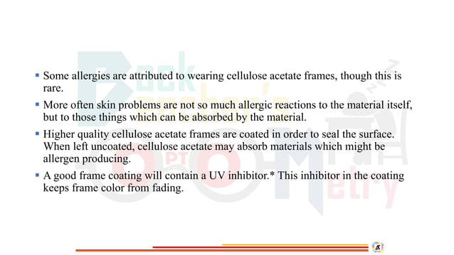SPECTACLE FRAME MATERIALS by optom. Jithin Johney | PPTX