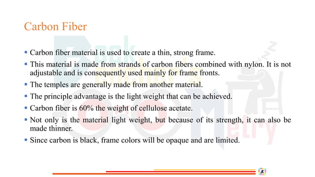 SPECTACLE FRAME MATERIALS by optom. Jithin Johney | PPTX