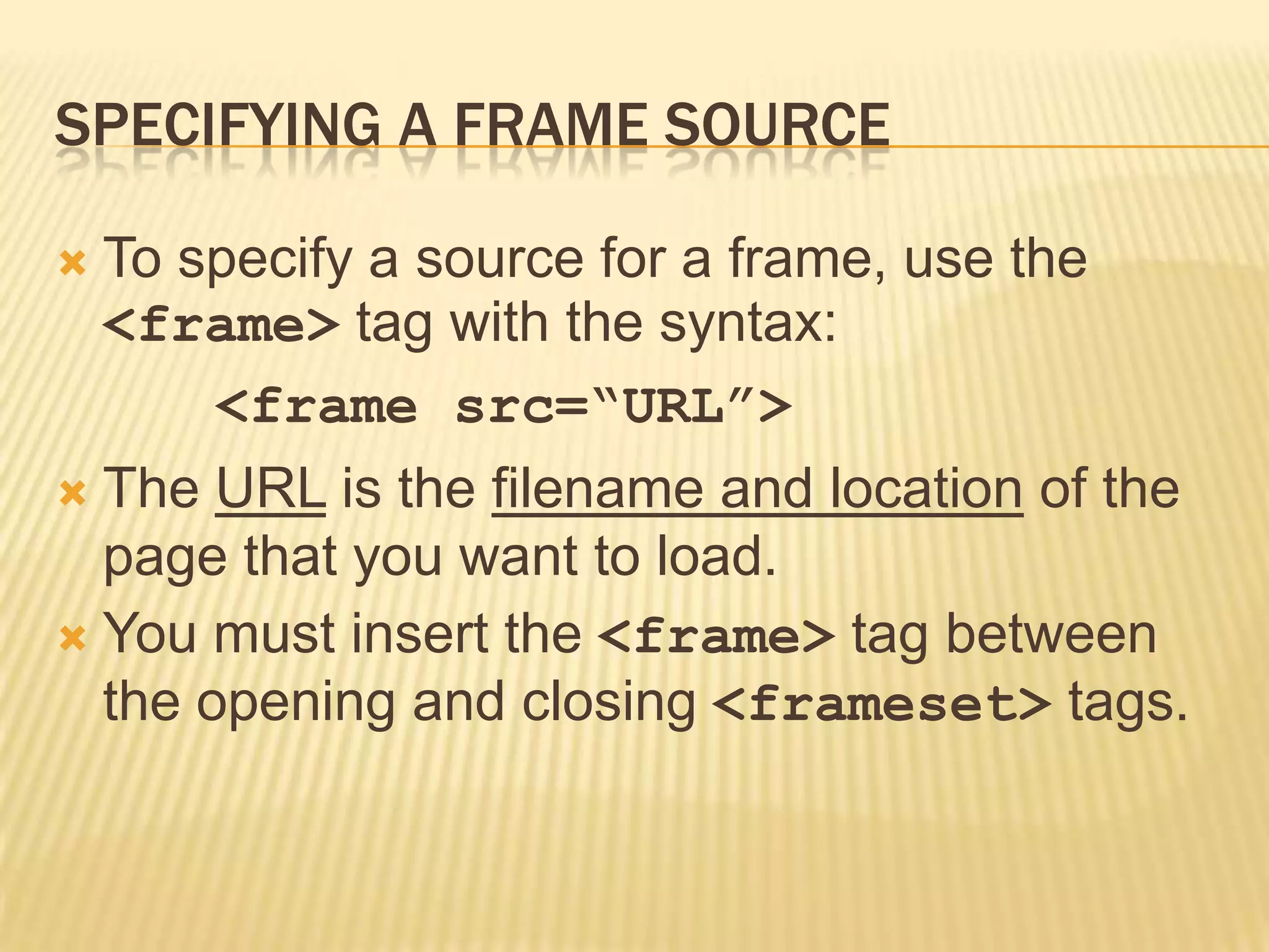 Html Frames Pptx Web Design And Html Internet