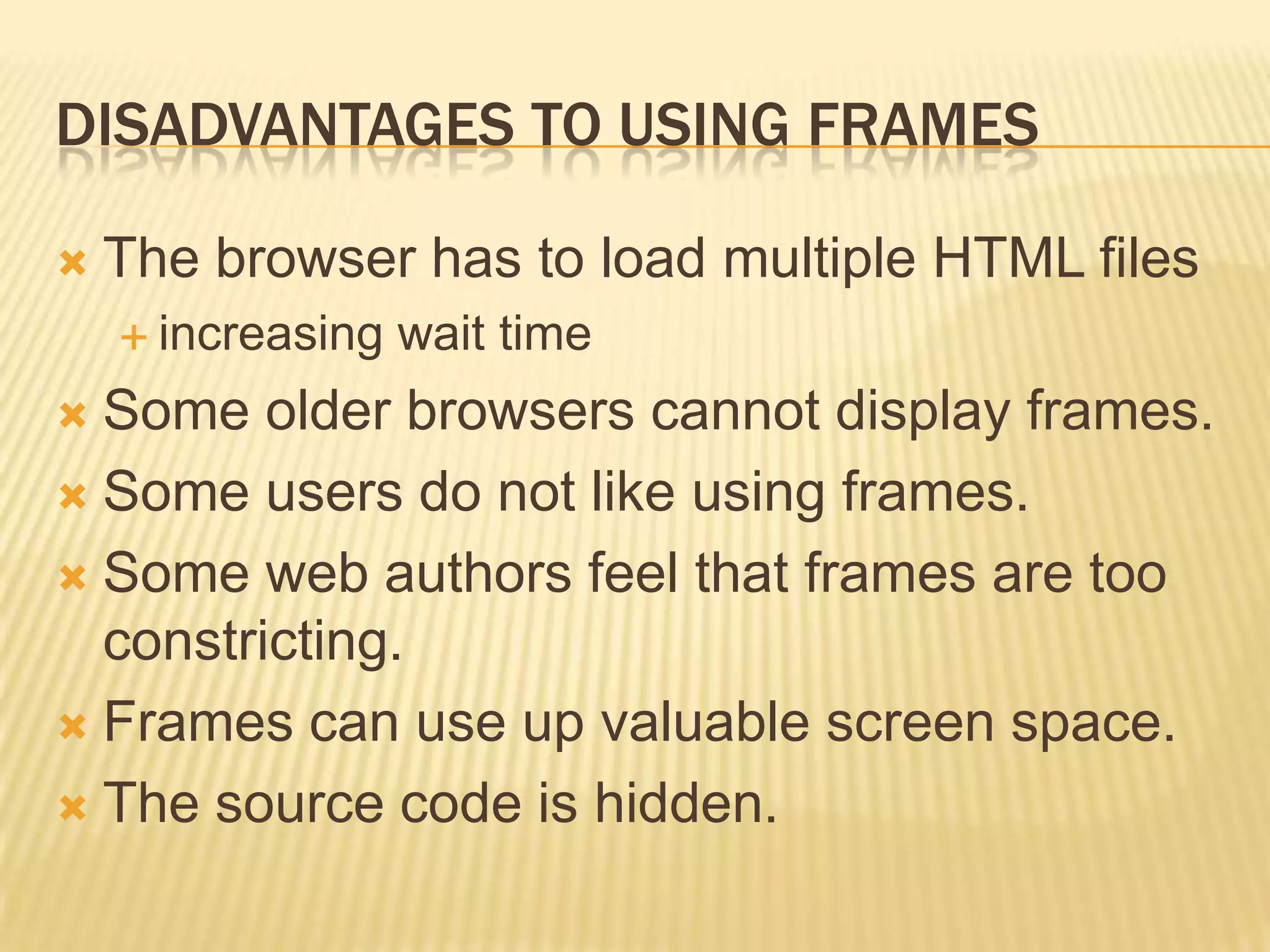 Html Frames Pptx Web Design And Html Internet