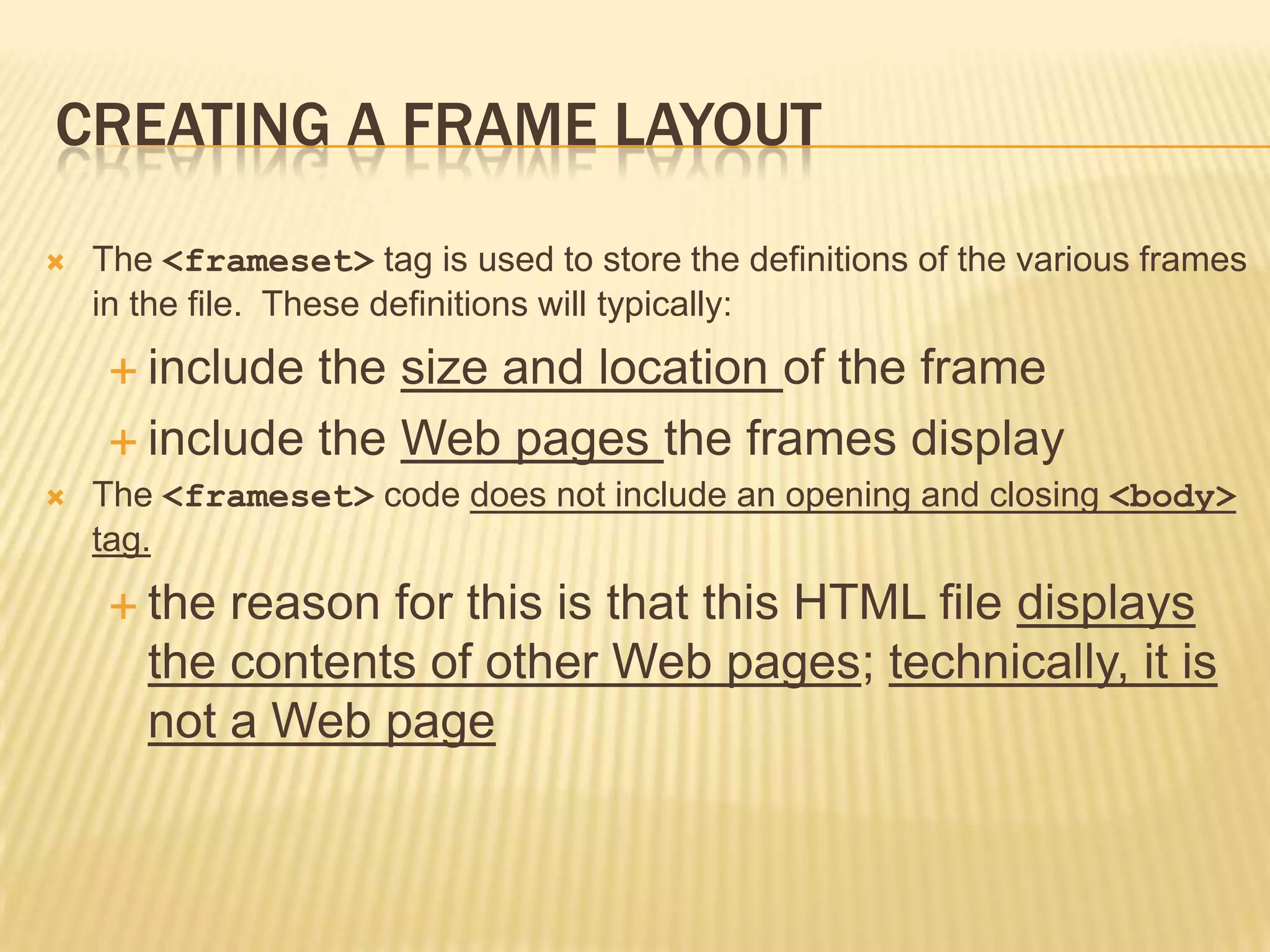 Html Frames | PPTX