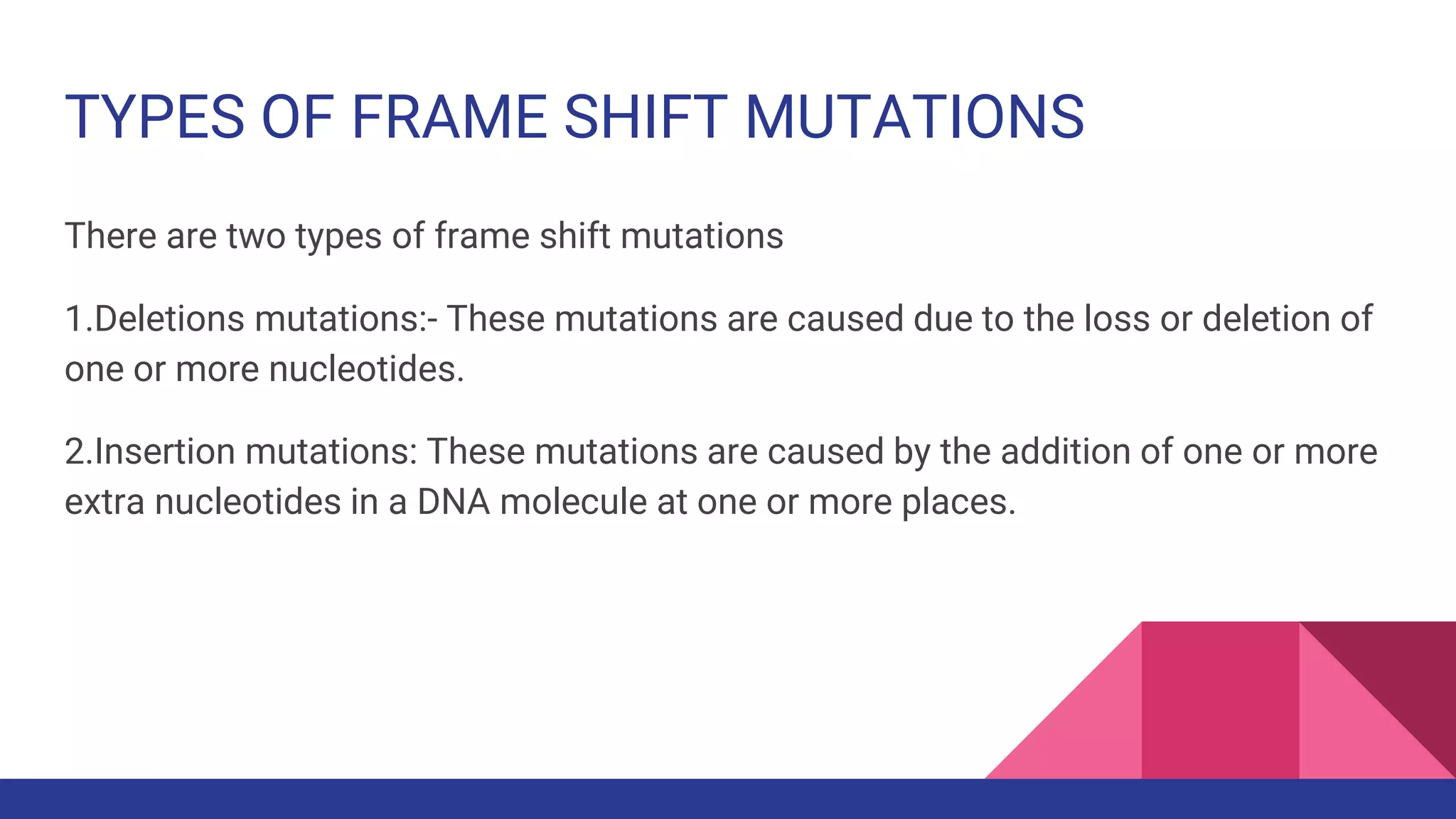 Frame Shift mutations | PPTX