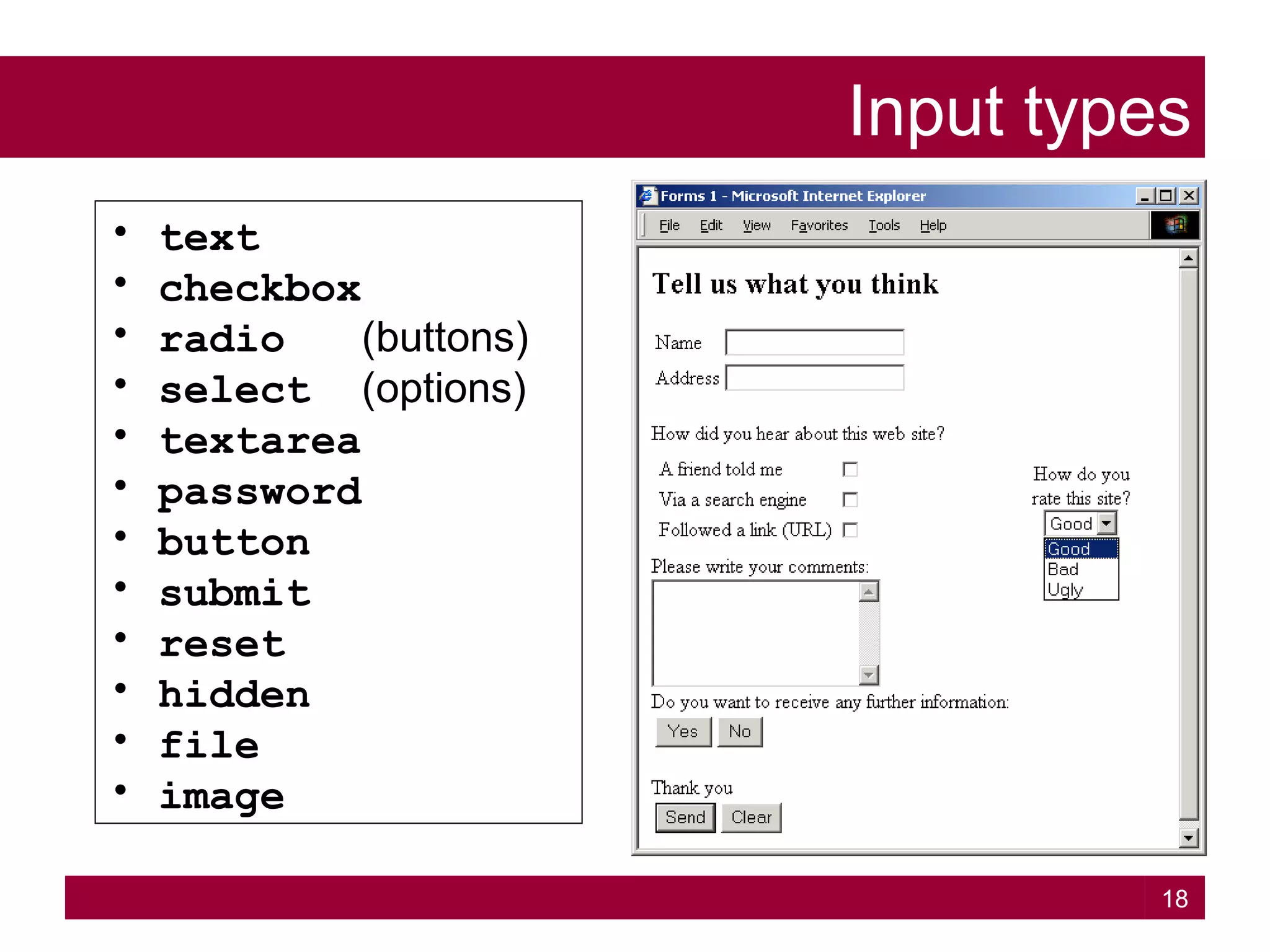 Frames tables forms | PPT | Web Design and HTML | Internet