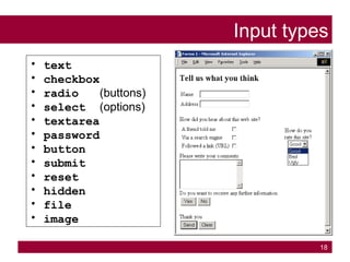 Frames tables forms | PPT | Web Design and HTML | Internet