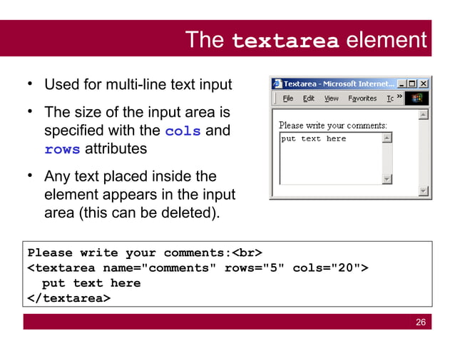Frames tables forms | PPT | Web Design and HTML | Internet