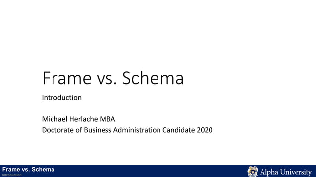Frame vs. Schema | PPT