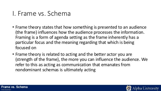 Frame vs. Schema