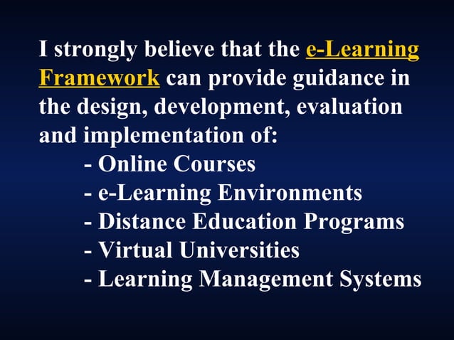 eLearning Framework | PPT