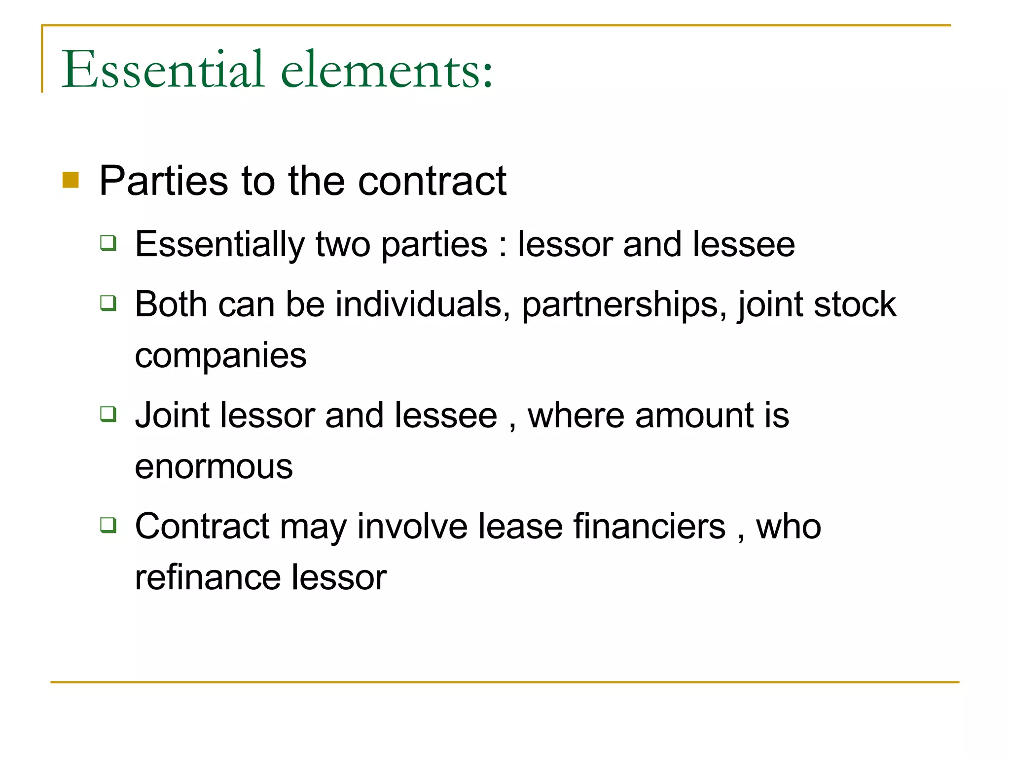 Framework of Leasing | PPT