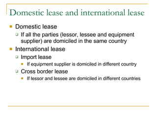 Framework of Leasing | PPT