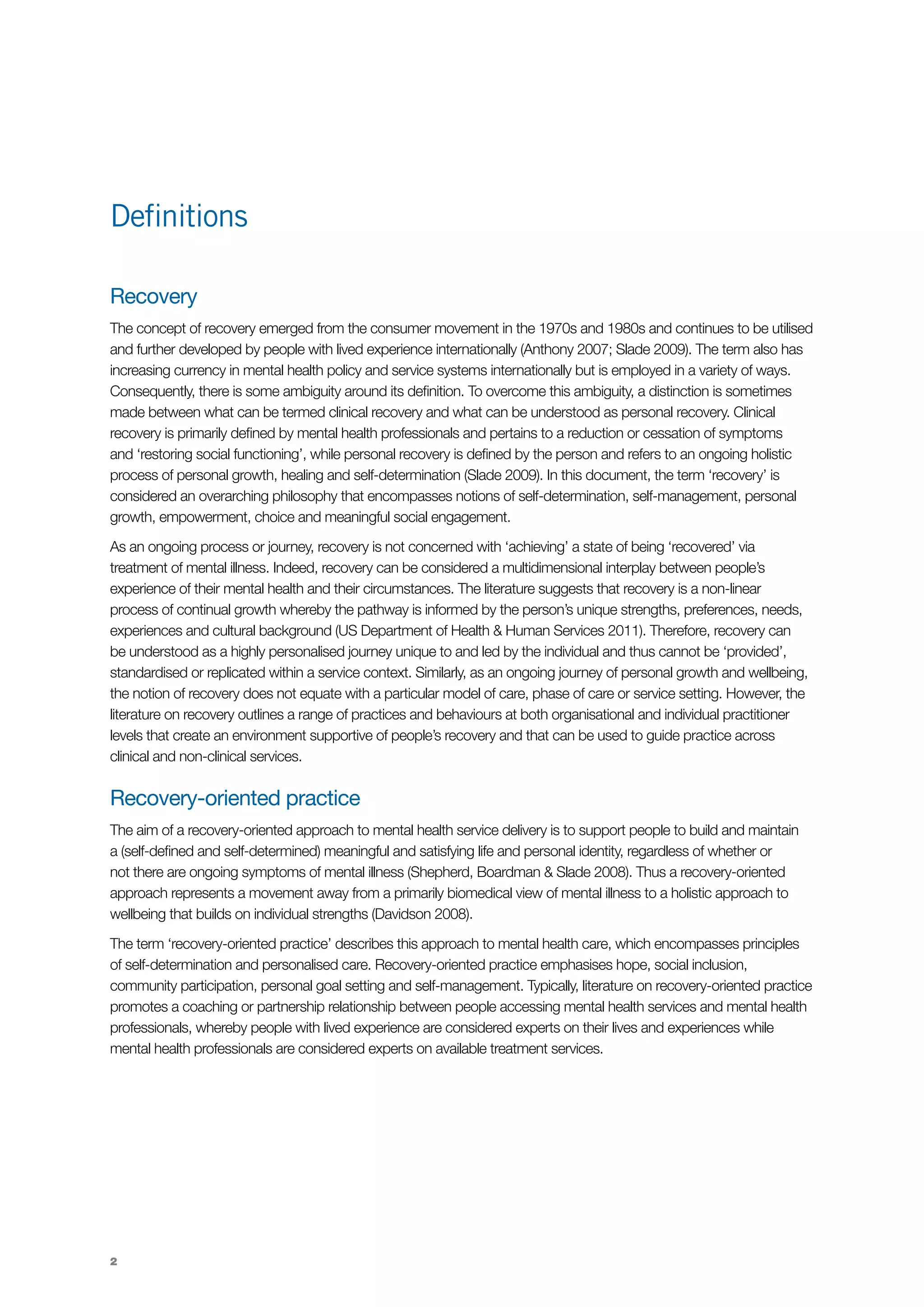 Framework for Recovery Oriented Practice | PDF