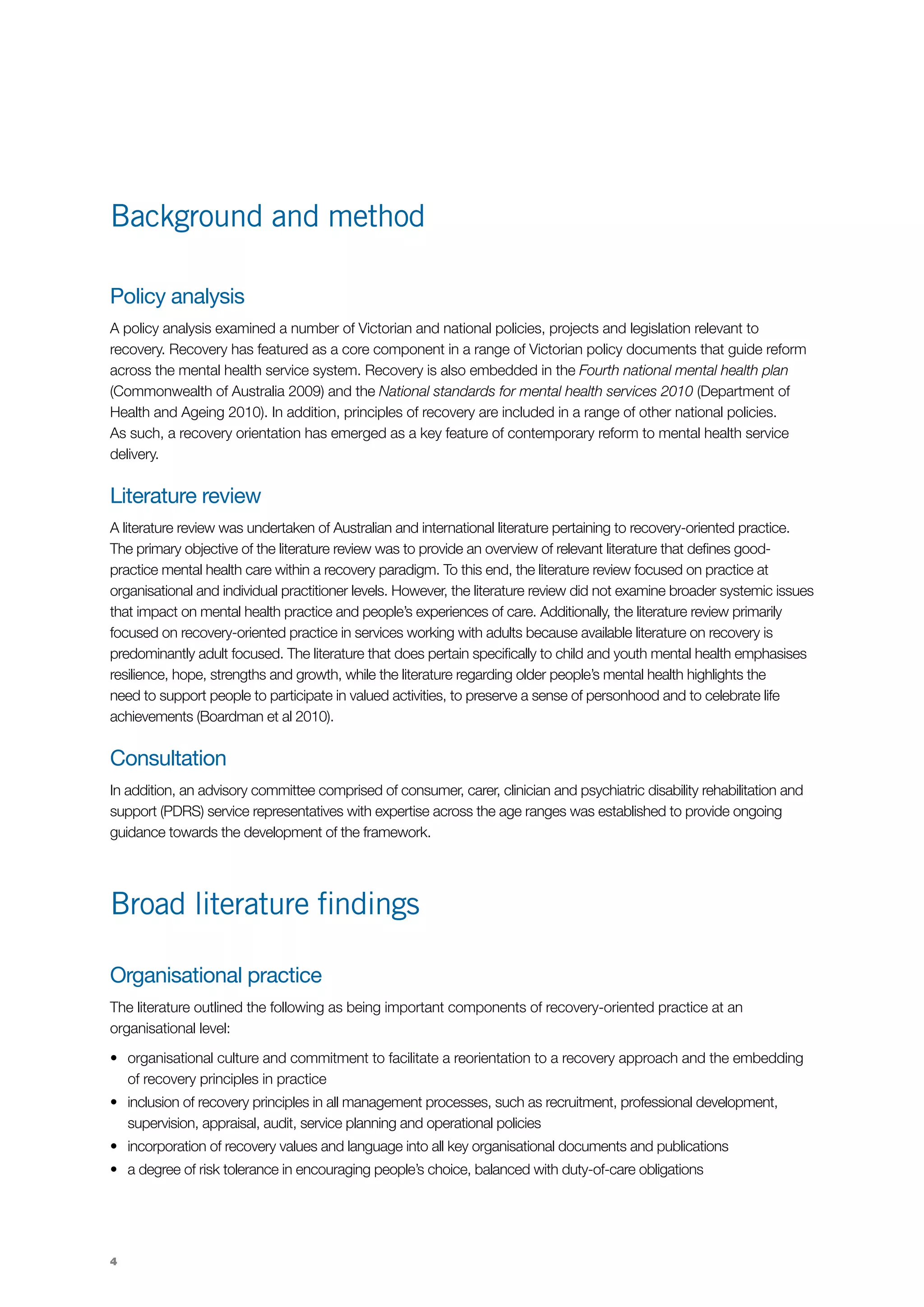 Framework for Recovery Oriented Practice | PDF